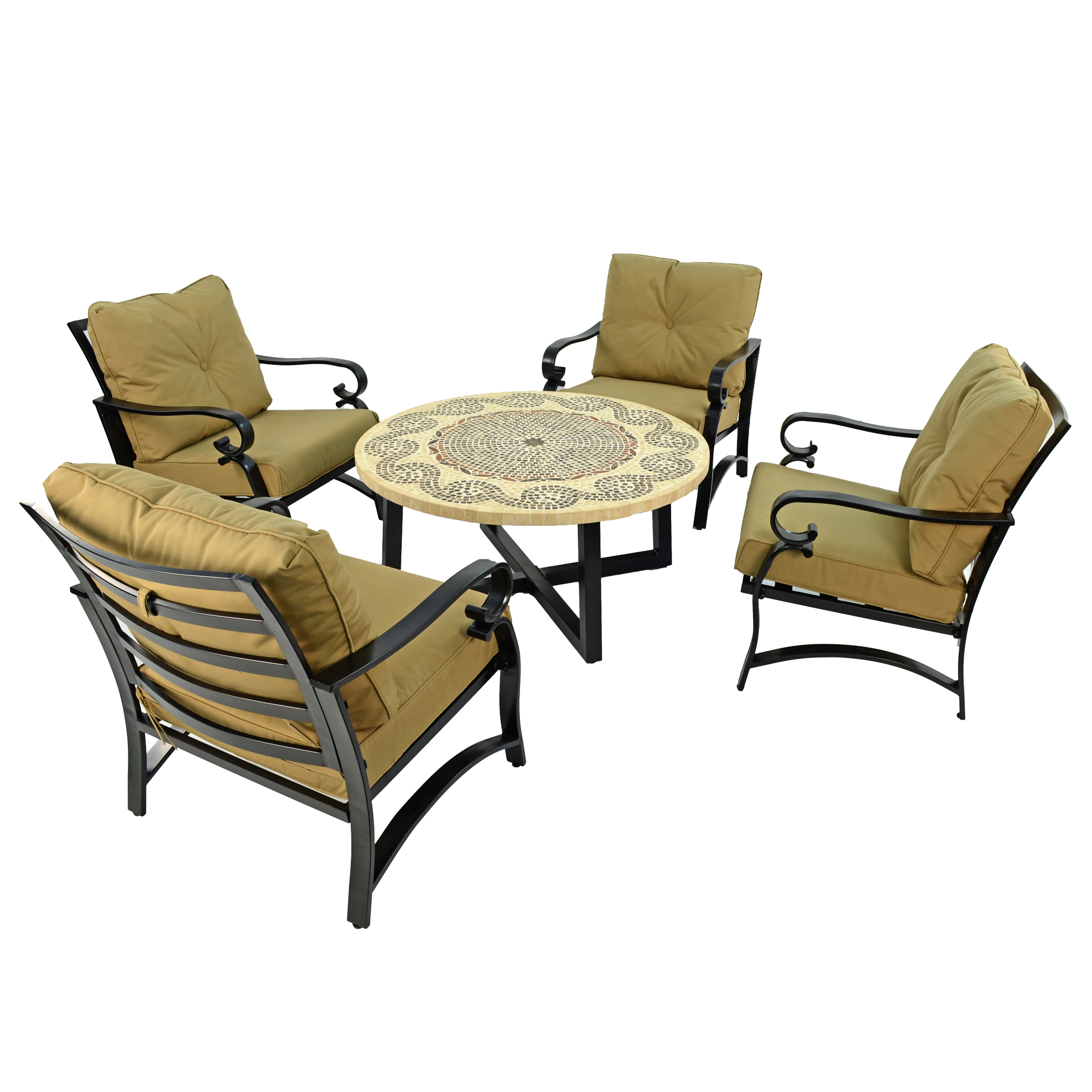 AVIGNON 110cm COFFEE Table with 4 WINDSOR DELUXE LOUNGE Chair Set